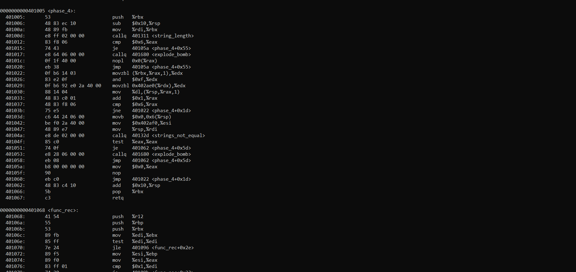 Defusing binary bomb phase_4 thank | Chegg.com