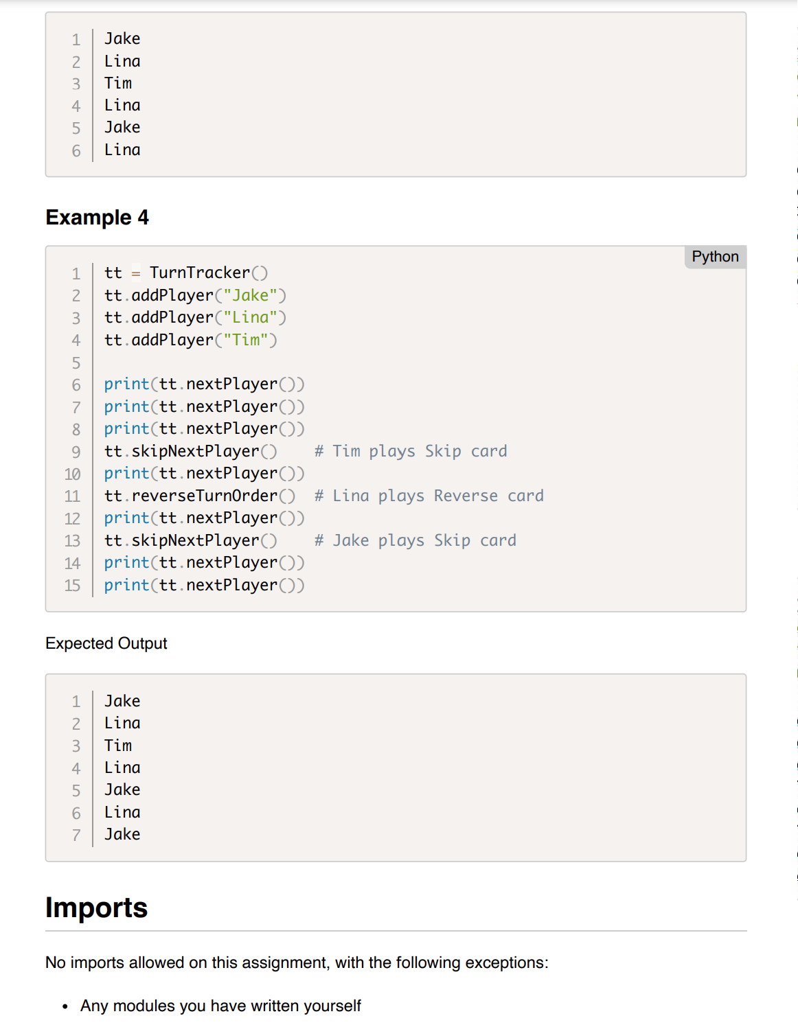 Solved Mod 4 Homework - Implementing a Turn Tracker for a | Chegg.com
