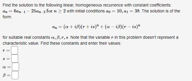Solved Find the solution to the following linear, | Chegg.com