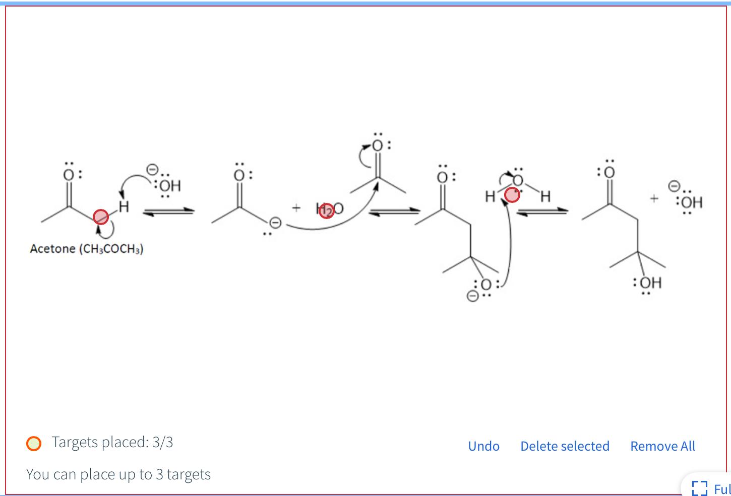 Solved e. il Ålp fo H OH Acetone (CH3COCH3) :OH Undo Delete | Chegg.com