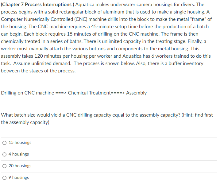 Solved (Chapter 7 Process Interruptions ) Aquatica makes | Chegg.com