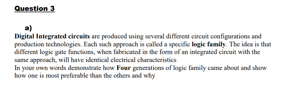 Solved Question 3 a) Digital Integrated circuits are | Chegg.com