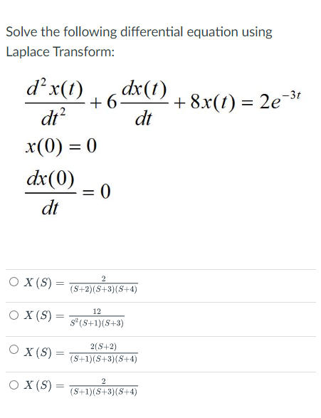 Solved Solve the following differential equation using | Chegg.com