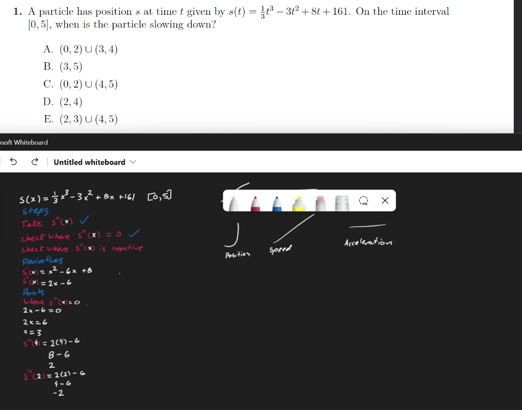 Solved 1. A particle has position s at time t given by | Chegg.com