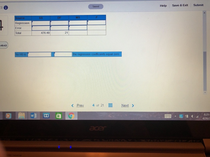 Solved Saved Help Save & Exit Submit In a multiple | Chegg.com