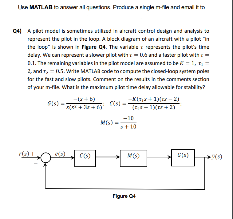 Solved Use MATLAB to answer all questions. Produce a single | Chegg.com