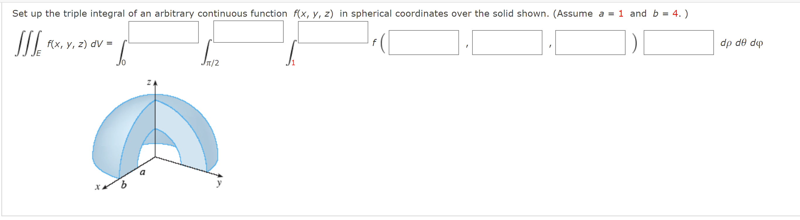 Solved Set up the triple integral of an arbitrary continuous | Chegg.com
