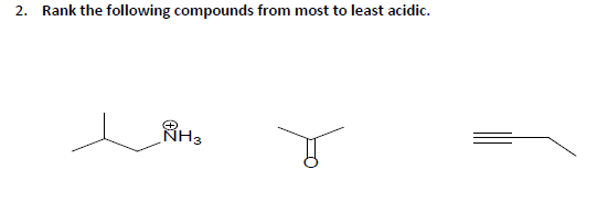 Solved 2. Rank the following compounds from most to least | Chegg.com