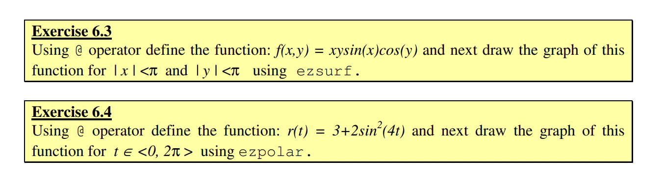 Solved Exercise 6.3 Using @ operator define the function: | Chegg.com