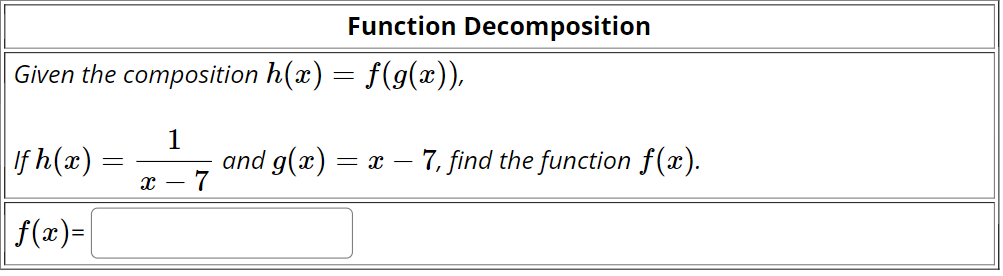 Solved Function Decomposition Given the composition | Chegg.com