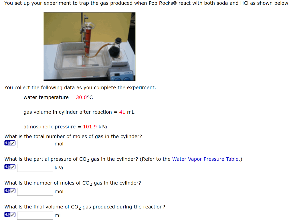 Solved You set up your experiment to trap the gas produced | Chegg.com