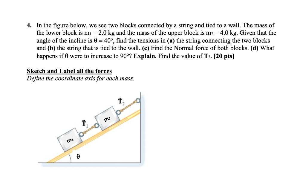 Solved 4. In the figure below, we see two blocks connected | Chegg.com