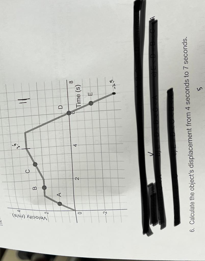Solved 6. Calculate the object's displacement from 4 seconds | Chegg.com