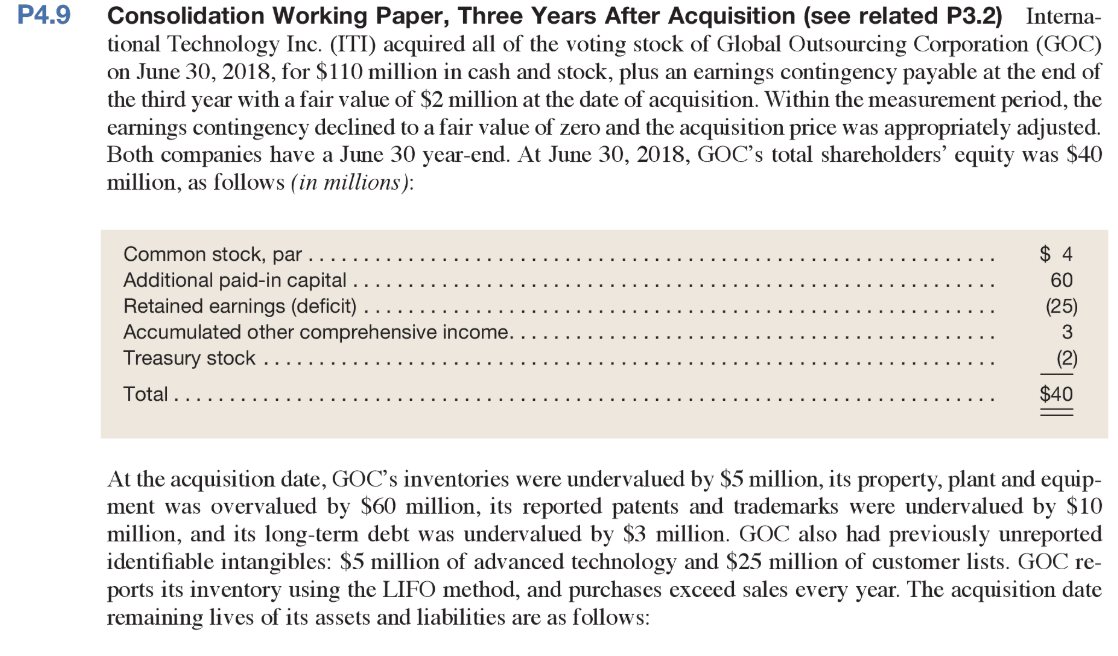P4.9 Consolidation Working Paper, Three Years After | Chegg.com