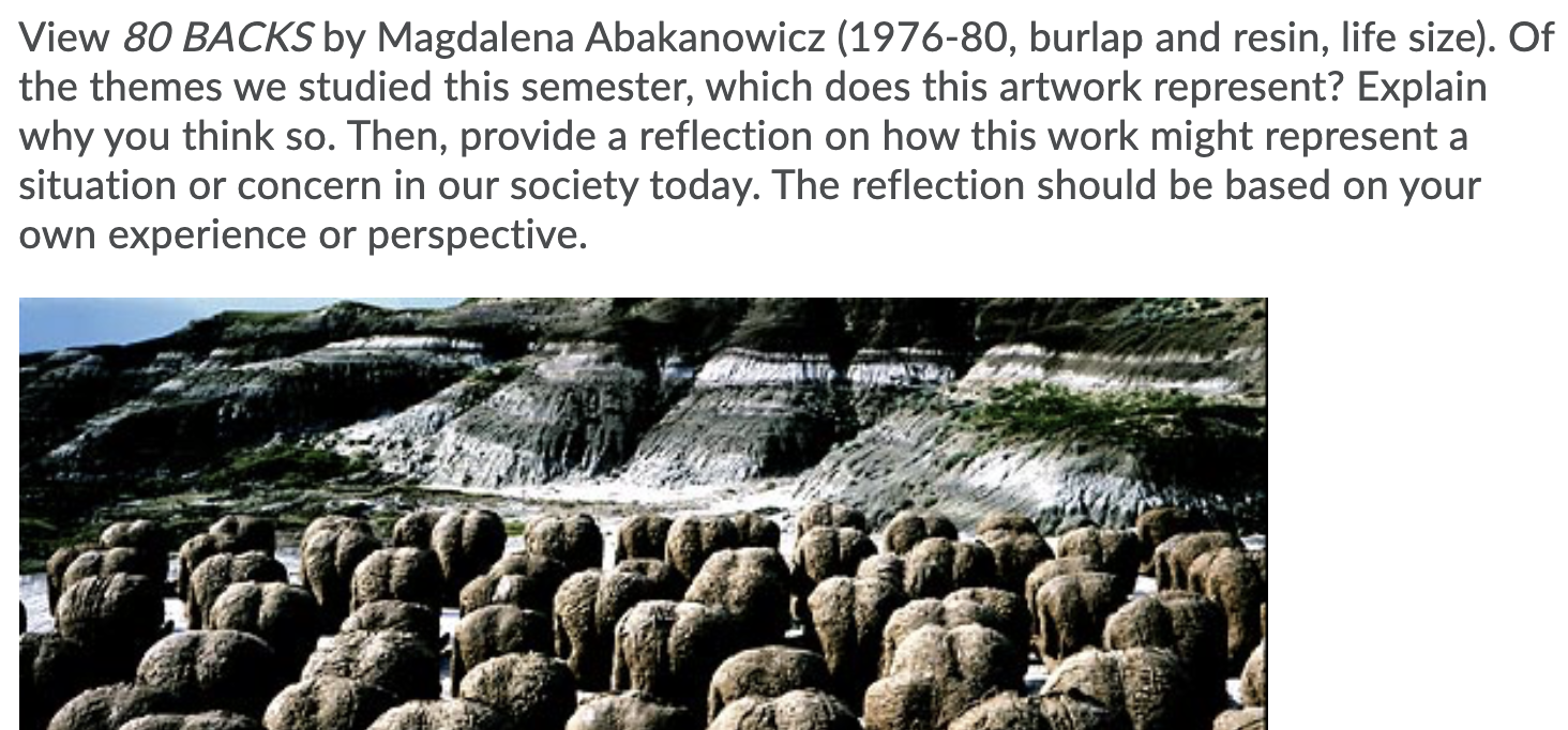Solved View 80 BACKS by Magdalena Abakanowicz (1976-80, | Chegg.com
