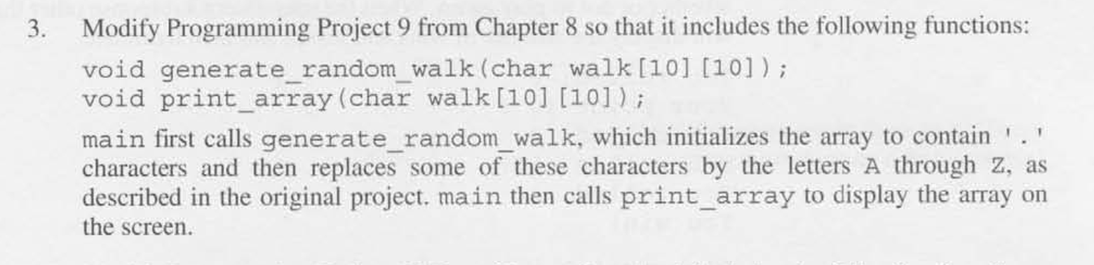 Solved 9. Write a program that generates a "random walk" | Chegg.com
