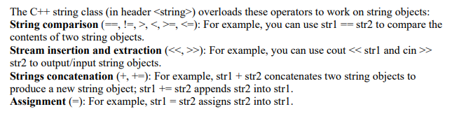 Solved The C String Class In Header Overloads These 