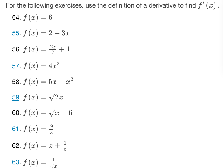Solved For the following exercises, use the definition of a | Chegg.com