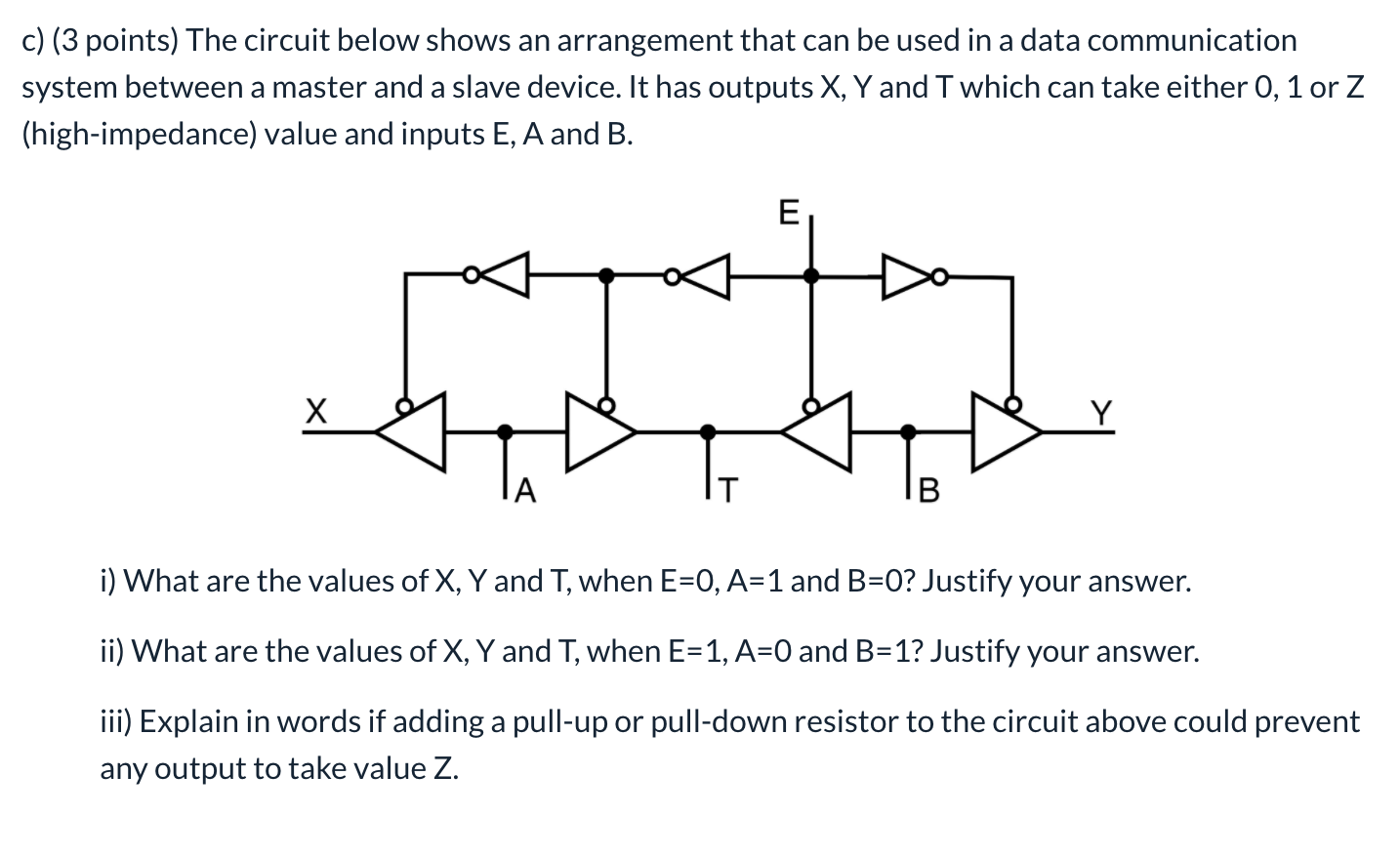Solved c) (3 points) The circuit below shows an arrangement | Chegg.com