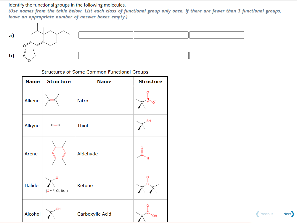 Solved Identify the functional groups in the following | Chegg.com
