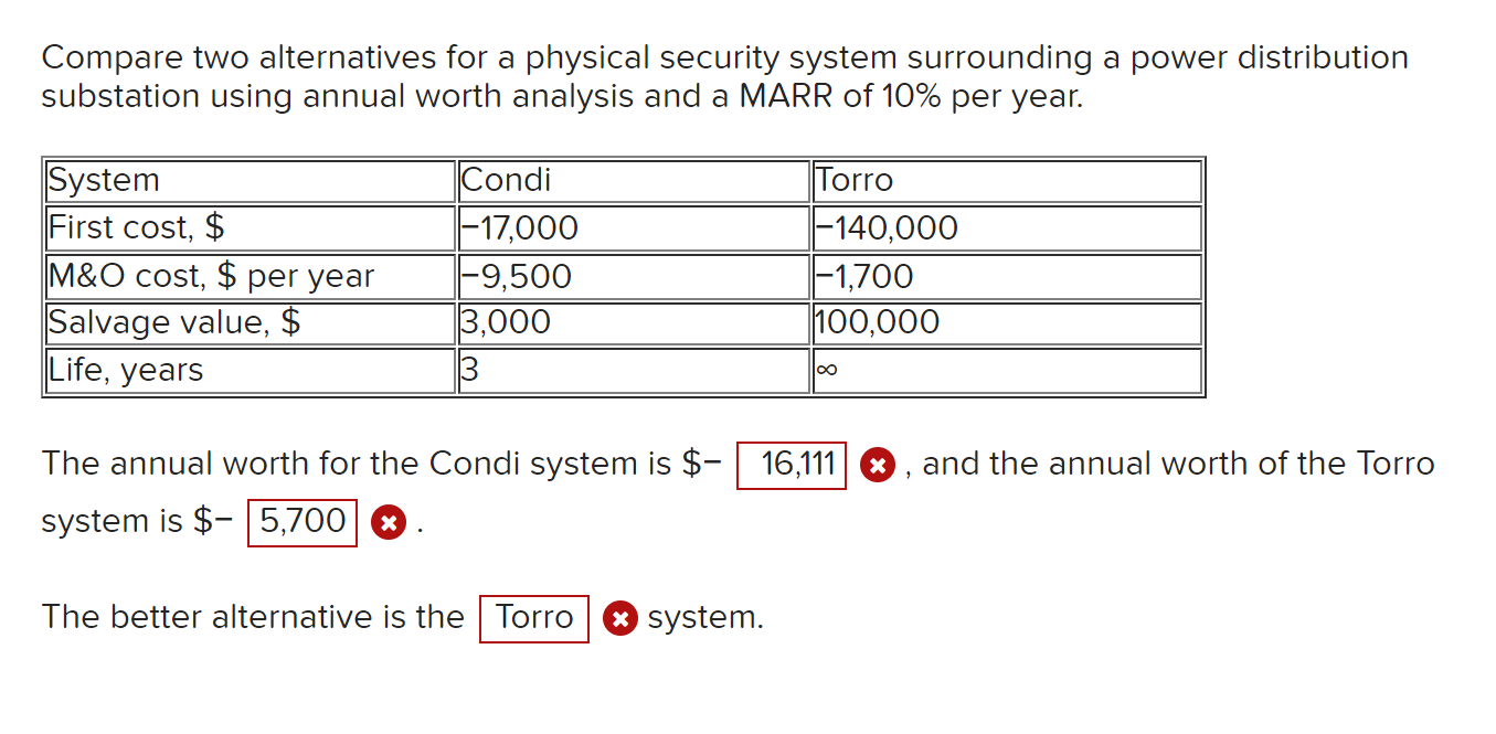 Solved Compare two alternatives for a physical security | Chegg.com