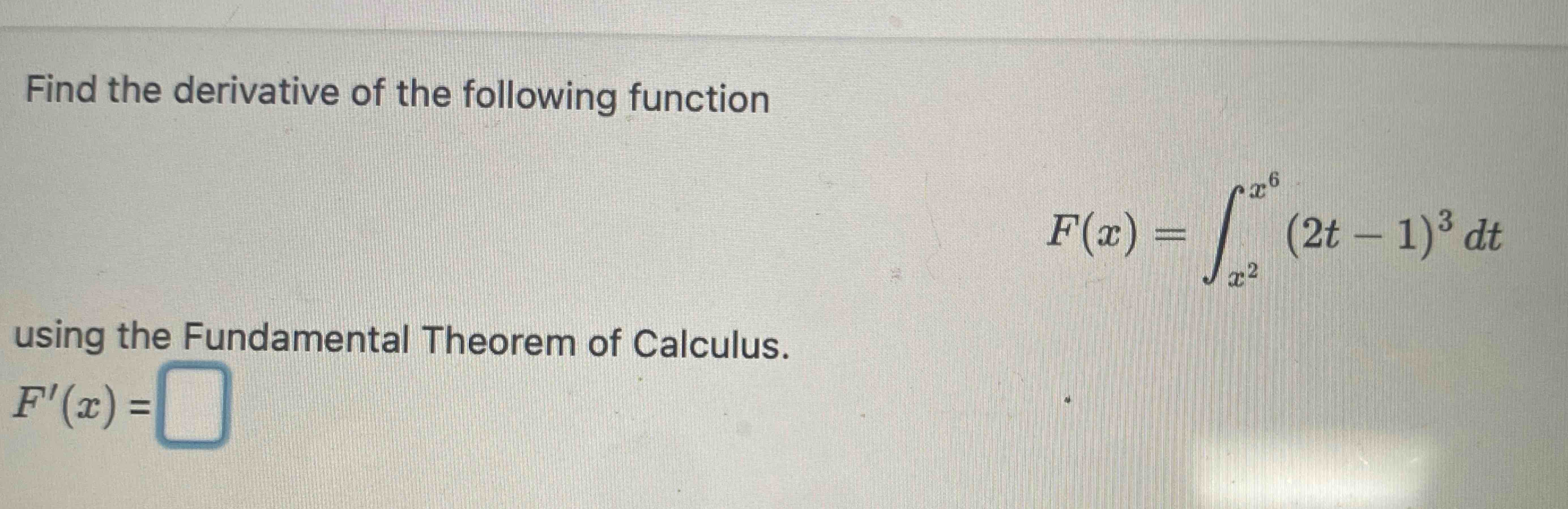 Solved Find the derivative of the following | Chegg.com