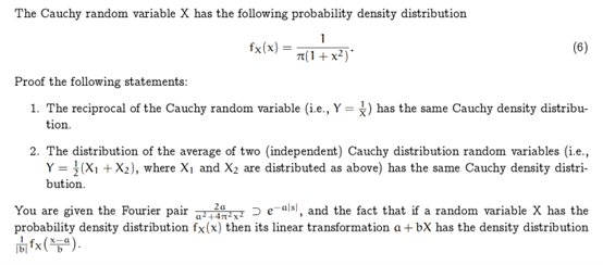 Solved The Cauchy Random Variable X ﻿has The Following 