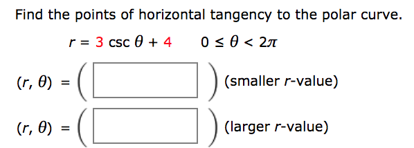 Solved Find the points of horizontal tangency to the polar | Chegg.com