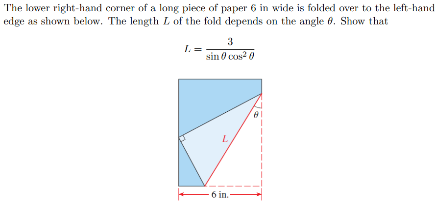 Solved The lower right-hand corner of a long piece of paper | Chegg.com