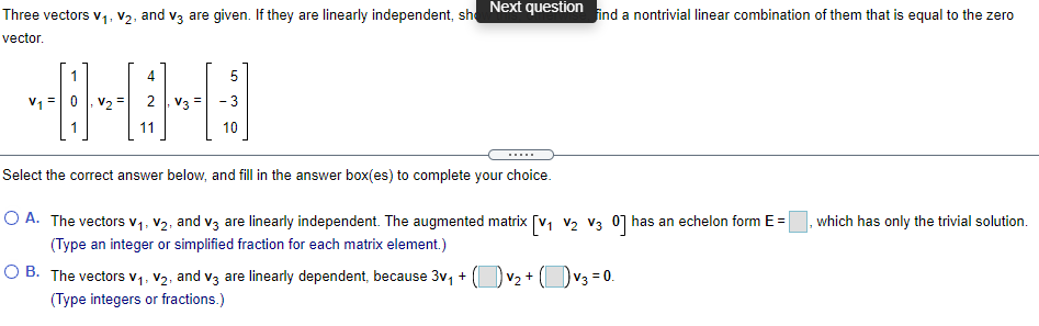 Solved Three vectors V1, V2, and vz are given. If they are | Chegg.com