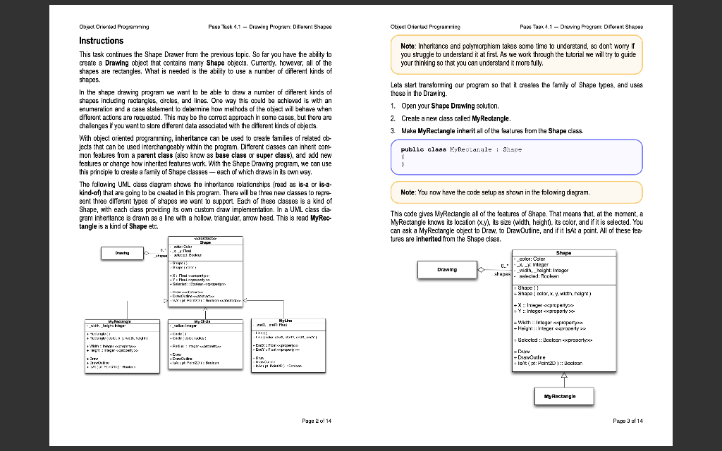 Shape - Alcanager Object Oriented Programming Pas | Chegg.com