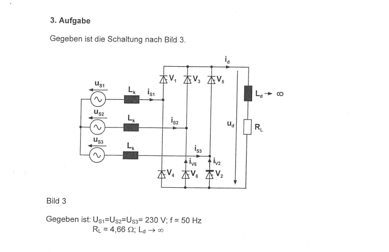Solved The six-pulse bridge is given;Us1=Us2=Us3 = 230V, | Chegg.com