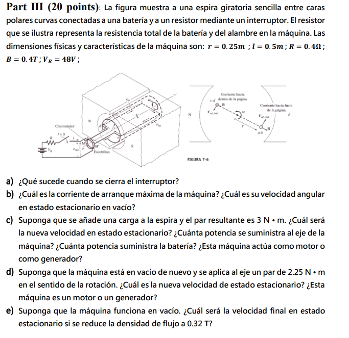 Solved Part III (20 points): La figura muestra a una espira | Chegg.com