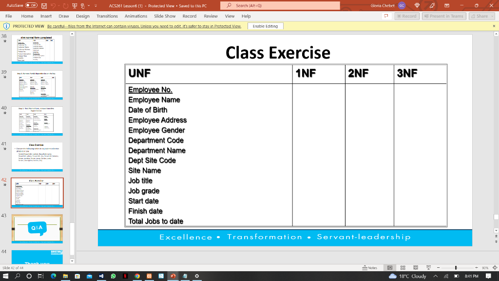 Class Exercise | Chegg.com