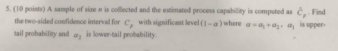 Solved (10 ﻿points) ﻿A sample of size n ﻿is collected and | Chegg.com