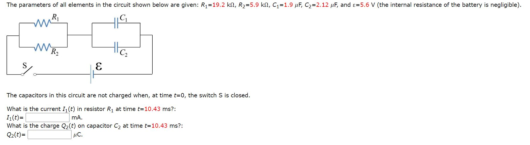 Solved The parameters of all elements in the circuit shown | Chegg.com