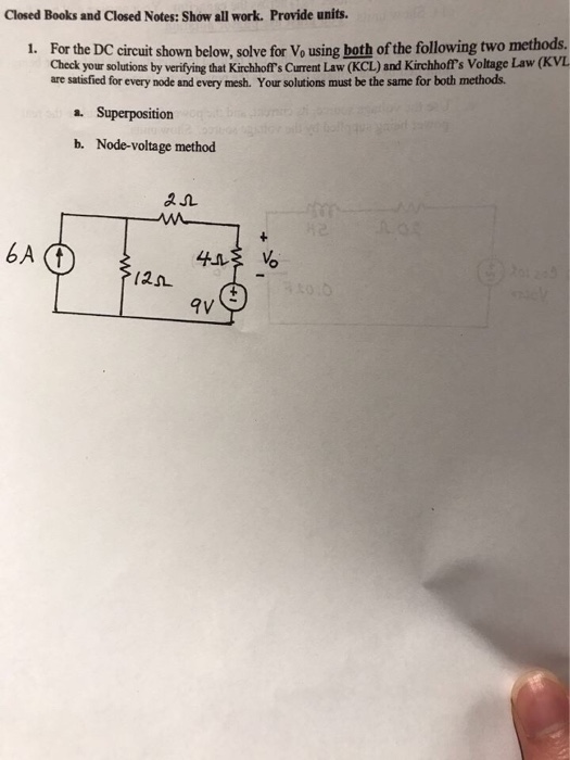 Solved For the DC circuit shown below, solve for V_0 using | Chegg.com
