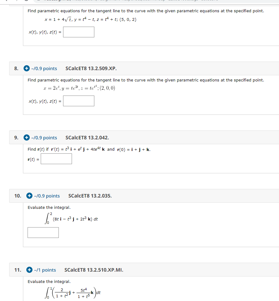 Solved Find Parametric Equations For The Tangent Line To The Chegg