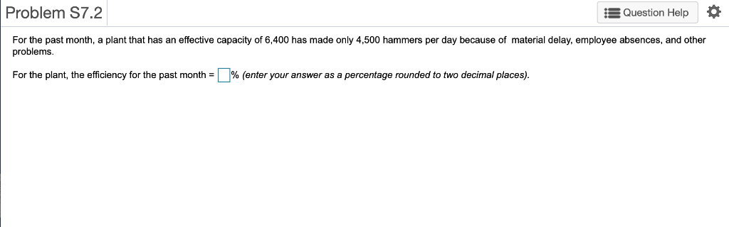 Solved Problem S7.2 EQuestion Help For the past month, | Chegg.com Solved Problem S7.2 EQuestion Help For the past month, | Chegg.com