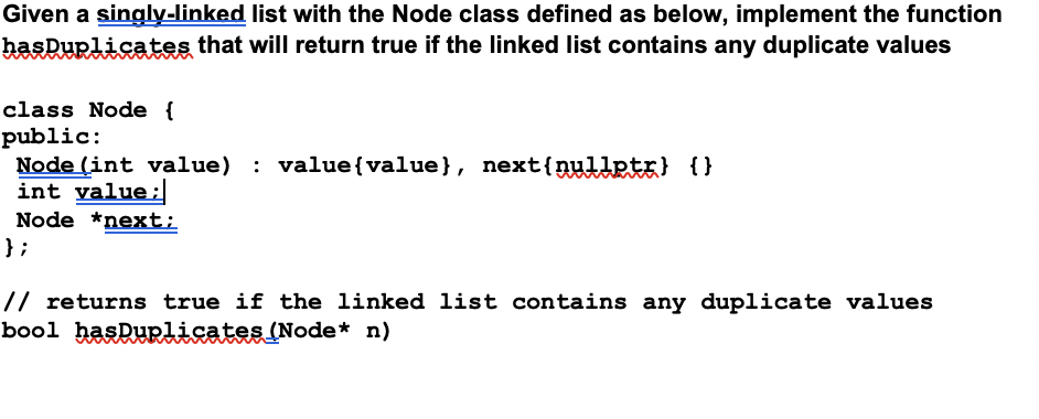 Solved Given a singly-linked list with the Node class | Chegg.com