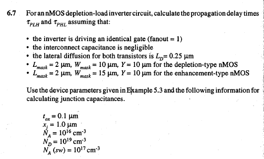 Solved 7. For an nMOS depletion-load inverter circuit, | Chegg.com