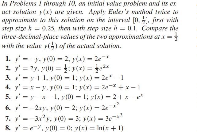 Solved In Problems 1 through 10, an initial value problem | Chegg.com