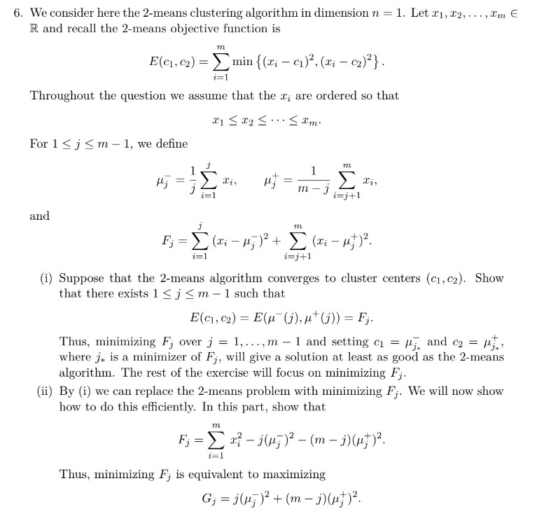 Solved We ﻿consider here the 2-means clustering algorithm in | Chegg.com