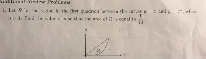 Solved dditional Review Problems 1. Let R be the region in | Chegg.com Solved dditional Review Problems 1. Let R be the region in | Chegg.com