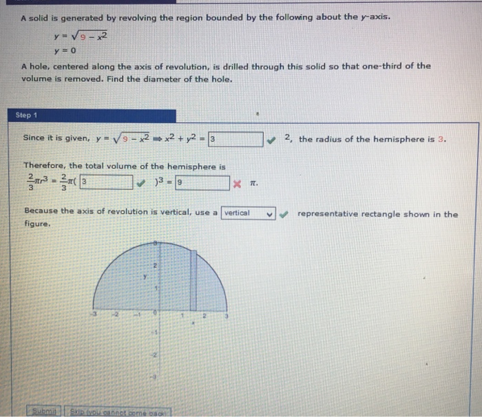 Solved A solid is generated by revolving the region bounded | Chegg.com