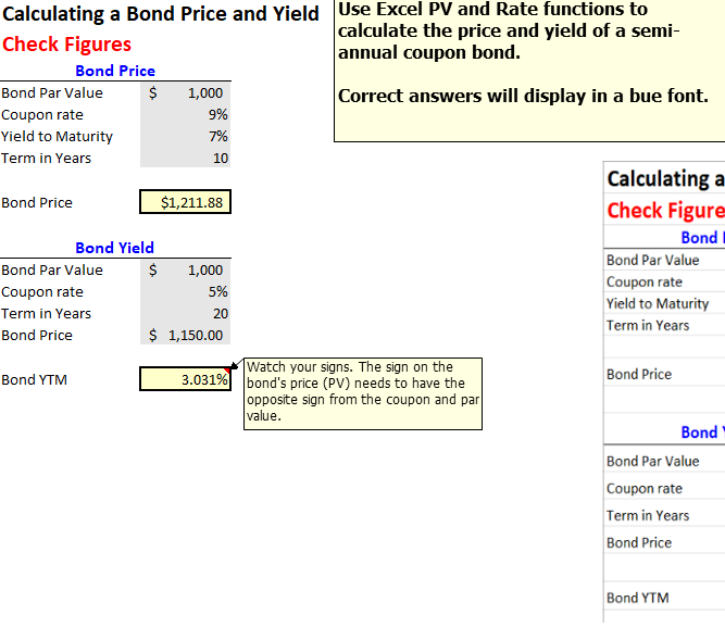 Solved by an EXPERT Calculating a Bond Price and YieldCheck FiguresBond | Chegg.com