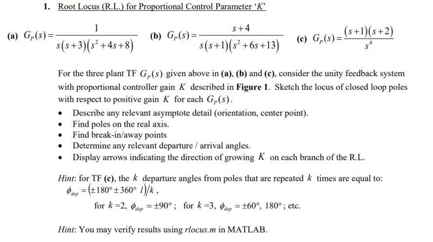 3. Proportional Controller Design For the closed loop | Chegg.com