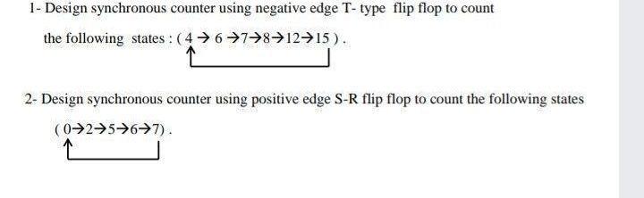 Solved 1- Design synchronous counter using negative edge | Chegg.com