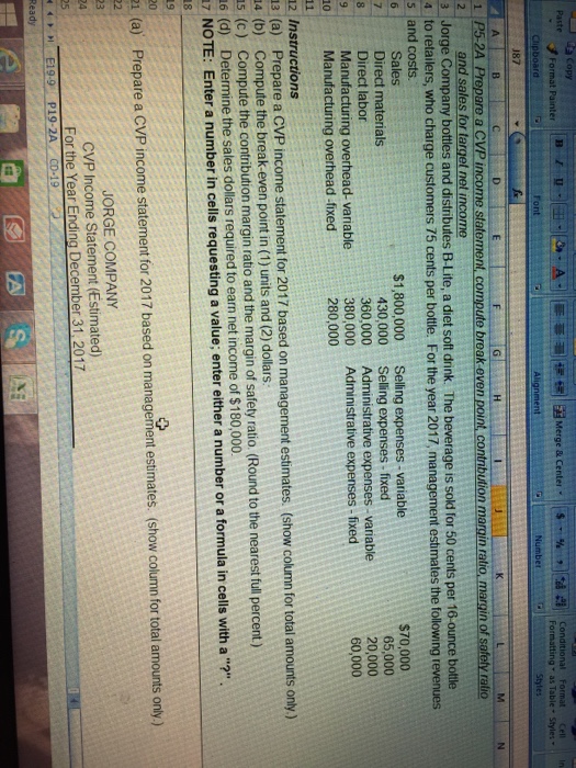 Solved 187 1 P5-2A Prepare a CVP income statement compute | Chegg.com