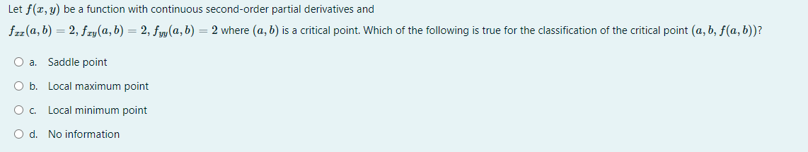 Solved Let f(x,y) be a function with continuous second-order | Chegg.com